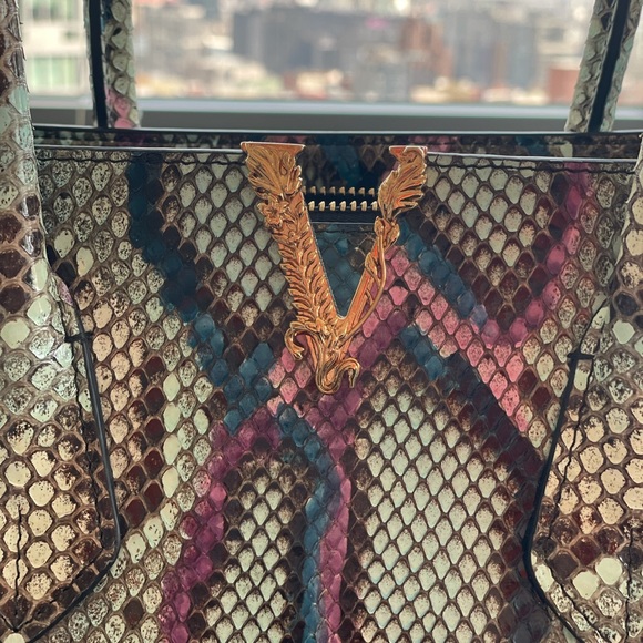 Versace | Bags | Versace Virtus Snake Print Python Lether Multicolour ...